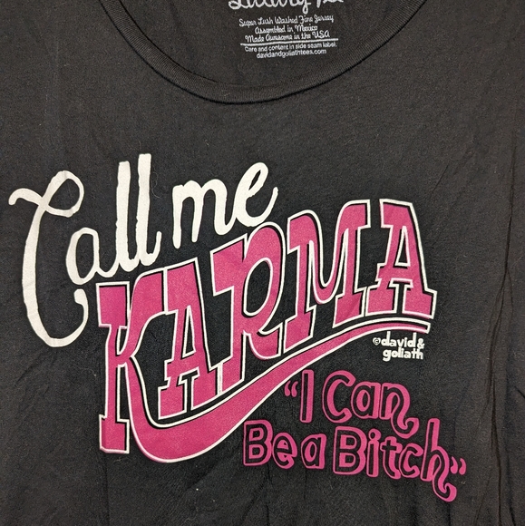 Tops | David And Goliath Call Me Karma Tee Medium | Poshmark